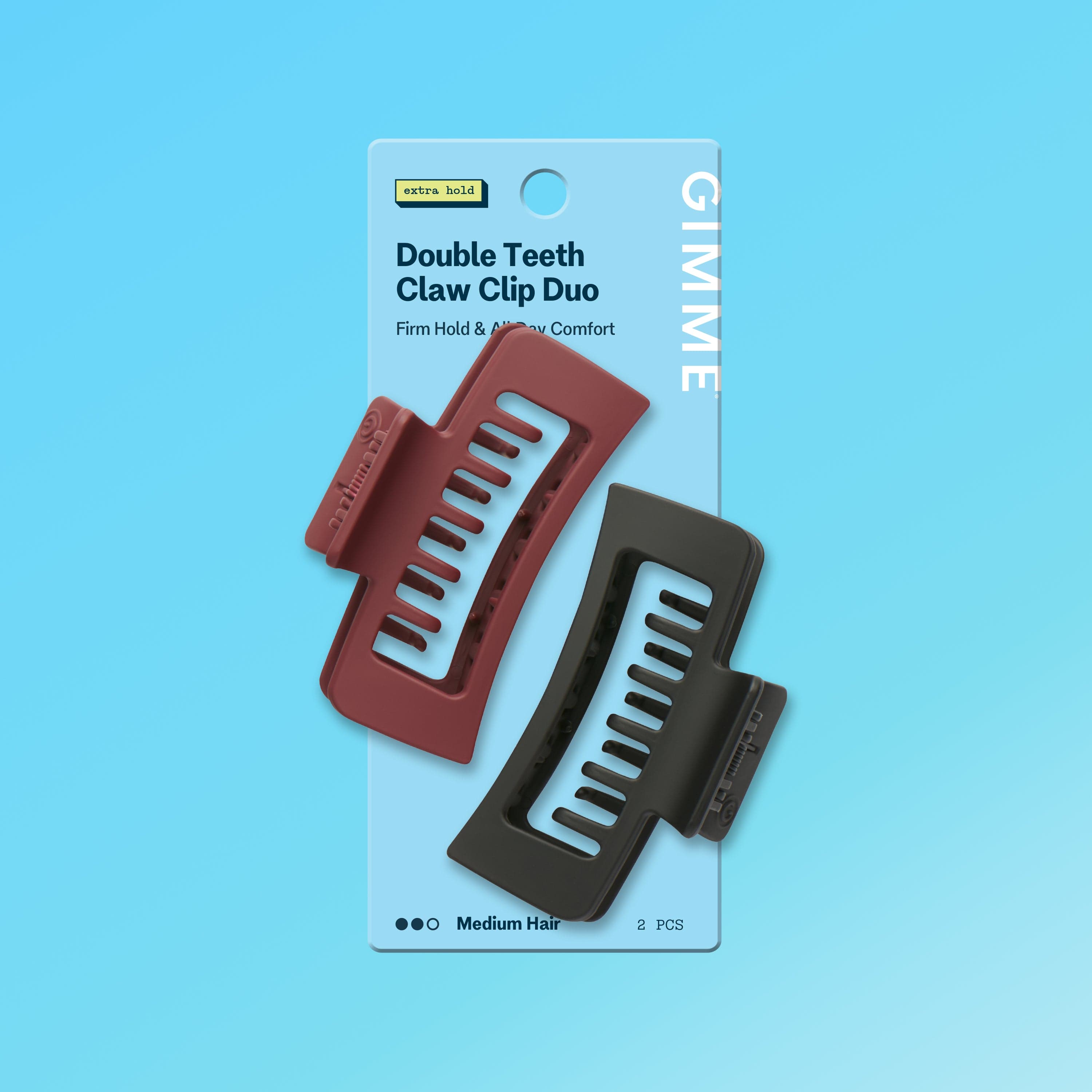 Rectangle Double Teeth Claw Clip Duo – GIMME Beauty