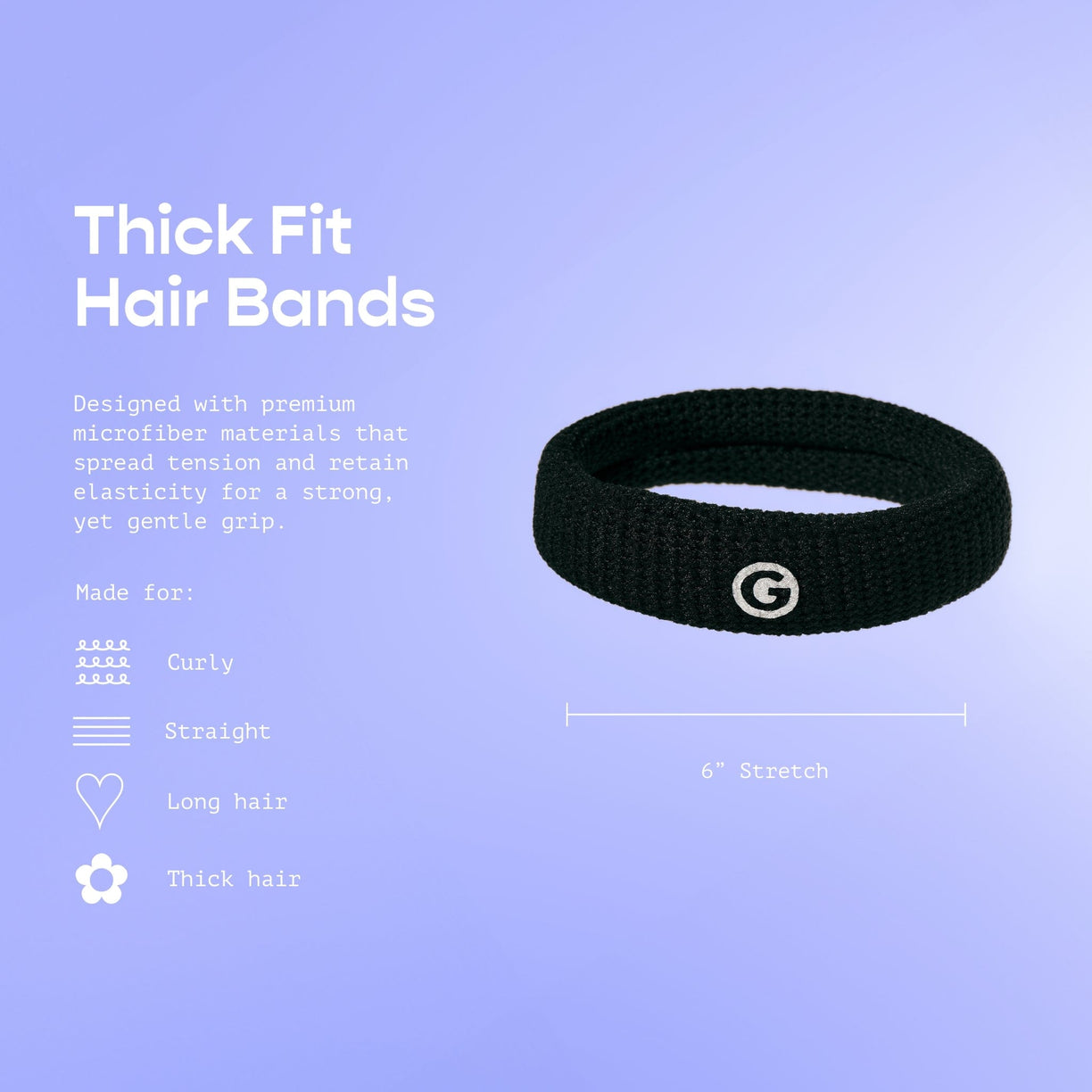 Thick Fit Hair Bands 6PC | GIMME Beauty
