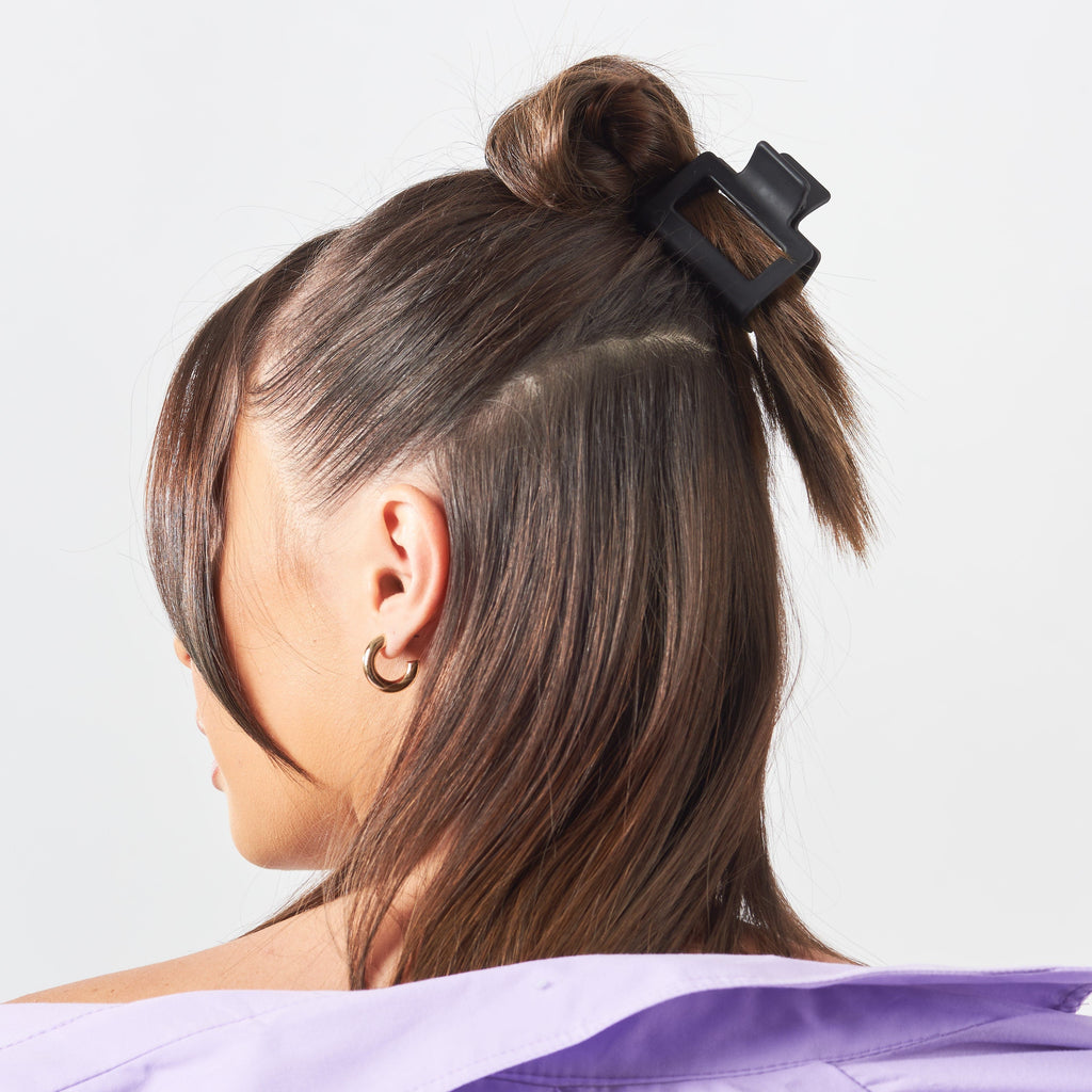 Square Claw Clip Duo - Black & Nude | GIMME Beauty