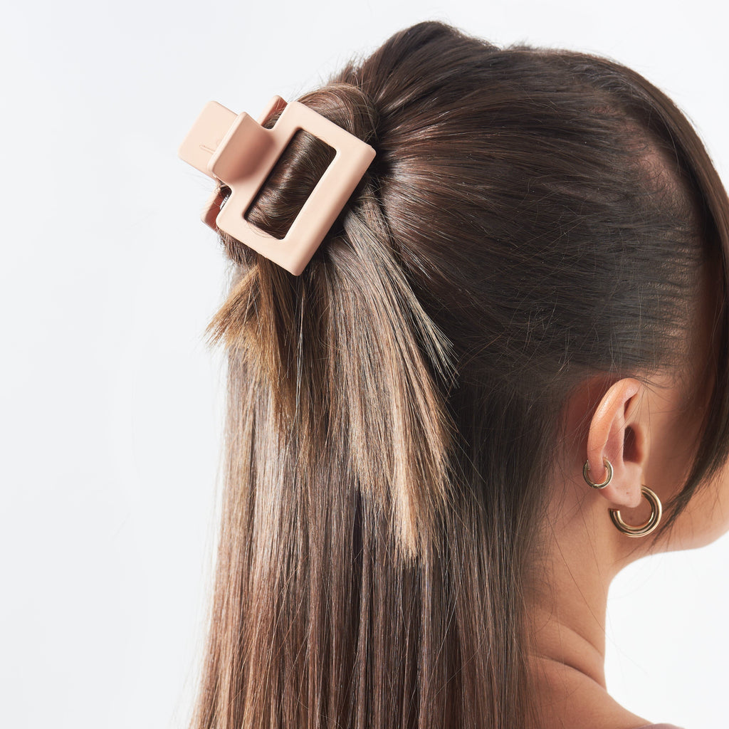 Square Claw Clip Duo - Black & Nude | GIMME Beauty